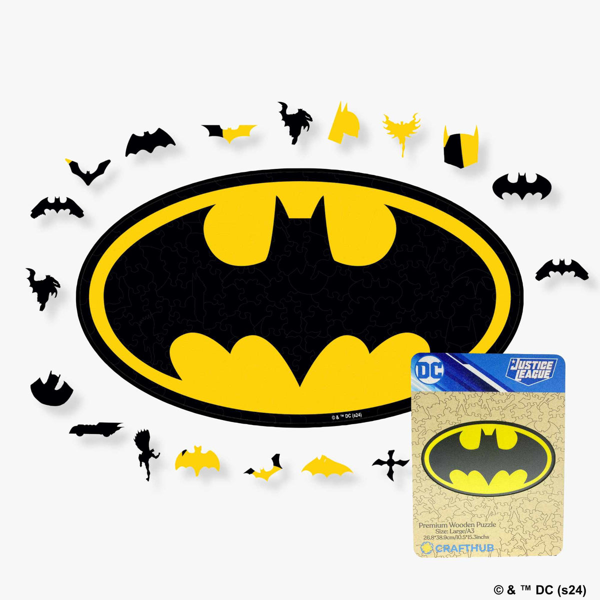 Batman-logo puslespill i tre – Craft Hub Norway