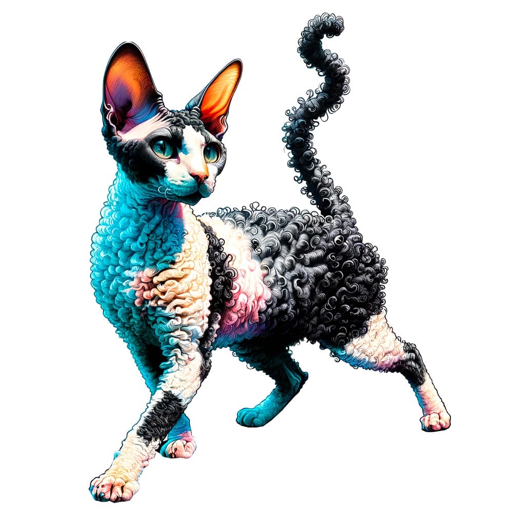 Cornish Rex katt - puslespill – Craft Hub Norway